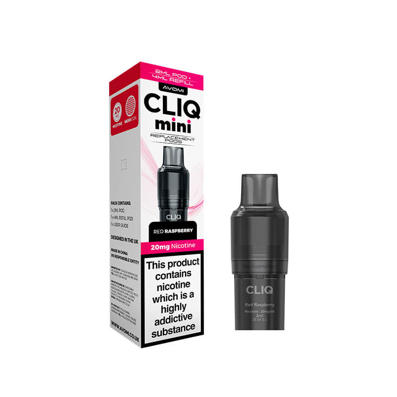 Avomi CLIQ Mini Pods Red Raspberry | Vapouriz UK